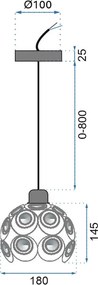 Toolight - Elegantní stropní svítidlo 1xE27 APP208, zlatá, OSW-00403
