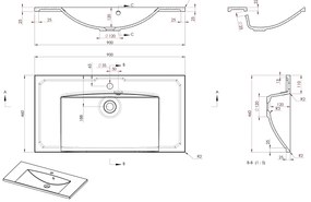 Sapho, Koupelnový set SKA konstrukce, černá mat, KSET-024