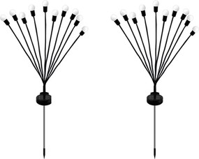 Verk Group Solární zahradní svítidla kuličky 2 kusy po 10 led svítidlech délka 70 cm