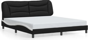 Rám postele s LED bez matrace Hvar černý a bílý 180x200 cm 3213953