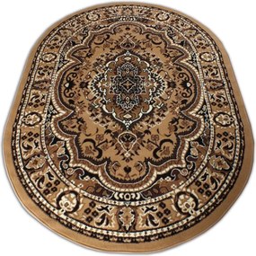 Oválný orientální hnědý koberec Alfa 06 Rozměr: 150x210 cm