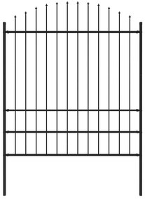 Zahradní plot Woerden s kopím nahoře ocelový 170 x 200 cm černý 144945