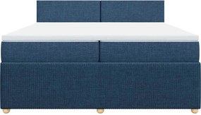 Box spring postel s matrací modrá 200x200 cm textil 3287562