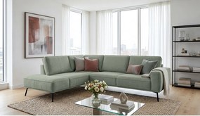 Zelená žinylková rohová pohovka (levý roh/do L) Amsterdam – Scandic