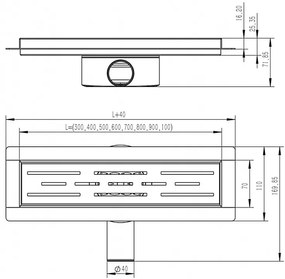 BPS-koupelny Sprchový odtokový žlab 2in1 DL02  90 cm, satén