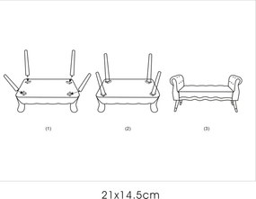 Sametová lavice Mauro Ferretti Faria 120x40x60 béžová/zlatá