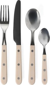 Béžový/ve stříbrné barvě nerezový příbor 16 ks pro 4 osoby Sierra – Salt&Pepper