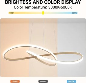 Brilagi - LED Stmívat. lustr na lanku INFINITY LED/80W/230V 80x80 cm béžová + DO