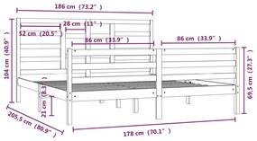 Rám postele masivní dřevo 180 x 200 cm Super King Size,  3105875