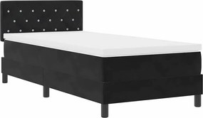 Postel s boxspringem s matrací s čelo Černá 90 x 200 cm samet 3339082