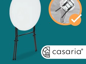 Barový stolek bílý s potah červená Ø72cm skládací 110cm výška