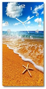 Wallmuralia Nástěnné hodiny Hvězdice na pláži 30x60 cm