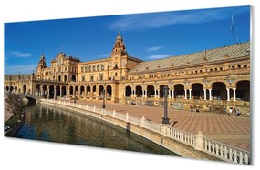 Obraz na skle Spain Old Market City 125x50 cm