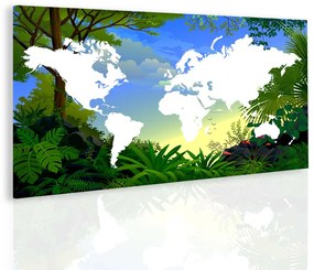 Malvis ® Jednodílný obraz Mapa světa Velikost: 90x60 cm