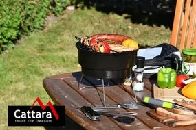 Cattara Gril na dřevěné uhlí BOSA přenosný s taškou / průměr 24 cm