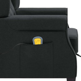 Masážní křeslo s podnožkou tmavě šedé textil 320162