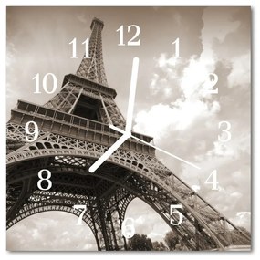 Nástenné skleněné hodiny Paříž 30x30 cm