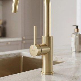 Rea Rivo, vysoká kuchyňská baterie h-365, zlatá matná, REA-B9342