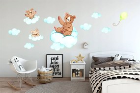 Radostná nálepka na zeď do dětského pokoje medvědí rodinka