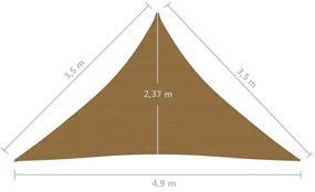 Stínící plachta 160 g/m² taupe 3,5 x 3,5 x 4,9 m HDPE - Default Title