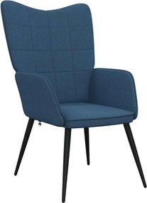 Relaxační židle se stoličkou modrá textil 327956