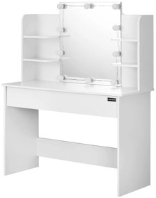 Casaria Toaletní stolek bílý s osvětlením 140cm