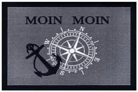 Hanse Home Collection koberce Rohožka námořní kotva, kompas 105363 Anthracite grey black Rozměry koberců: 40x60