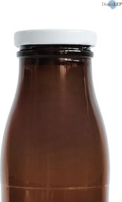 Skleněná láhev na mléko 500 ml hnědá s bílým víčkem JOTA
