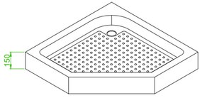 BPS-koupelny Pětiúhelníková sprchová vanička HYD-PSV-SXL07C 100x100 černá