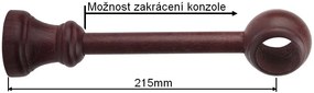 GARNÝŽE-HEBR Garnýž dřevěná mahagon jednoduchá 240 cm