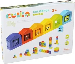 CUBIKA 14866  Barevné domečky - dřevěná stavebnice 30 dílů
