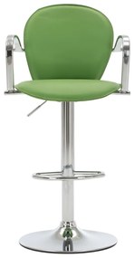 vidaXL Barové stoličky s područkami 2 ks zelené umělá kůže