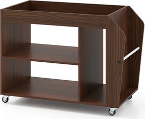 Costway 3 Rovný odkládací stolek s kolečky, rolovací