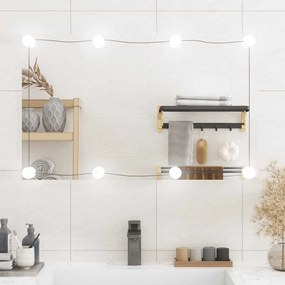 Nástěnné zrcadlo s LED osvětlením 50 x 80 cm sklo obdélníkové 3189156