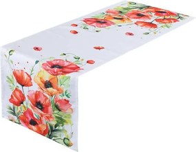 Běhoun s potiskem ČERVENÉ VLČÍ MÁKY 40 x 110 cm