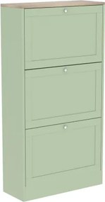 HOMCOM botník v moderním stylu, 3 sklápěcí přihrádky, 18 párů bot, 60 x 23,5 x 115 cm, zelená