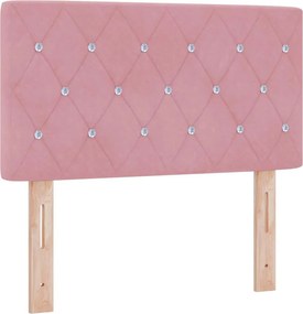 Postel s boxspringem s matrací s čelo Růžová 80 x 200 cm samet 3339073