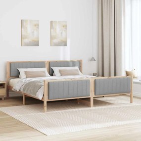Rám postele s čelo Hnědá a světlá šedá 200 x 200 cm 3394298