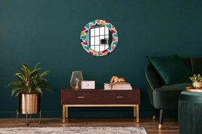 Kulaté dekorativní zrcadlo Barevné srdce fi 50 cm