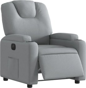 Elektrické polohovací křeslo světle šedé textil 3204344