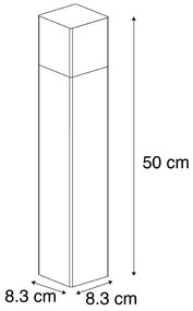Venkovní bodové svítidlo černé s opálovým sklem 50 cm s kolíkem do země a kabelovou průchodkou - Dánsko
