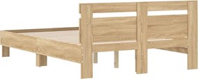 Rám postele s čelem dub sonoma 120 x 190 cm kompozitní dřevo 3207450