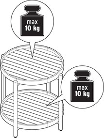 Tchibo - Zahradní odkládací stolek se 2 úrovněmi - barva: hnědá