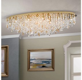 Orion - Křišťálové stropní svítidlo CRYSTALRIVER 21xG9/40W/230V zlatá