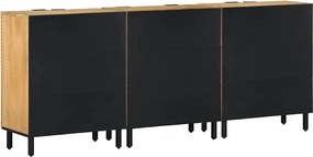 3 kusy příborníků hnědé 60x33x75 cm Masivní dřevo Mango 3310005