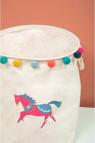 Bílý látkový dětský koš na hračky ø 38x48 cm Mimo Eclectic Horse – Premier Housewares
