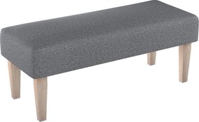 Dlouhá lavička 100x40cm barva šedá látka pletený vzor