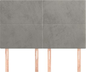 Čelo postele světle šedé 144x5x118/128 cm sametové 3116100