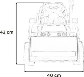 Ramiz Traktor buldozer G320 pro nejmenší děti modrý + pohyblivá lžíce + melodie + klakson + LED světla