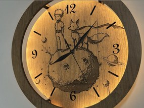 Li-Go "Malý princ" světelné hodiny s powerbankou a pohybovým čidlem/dub velikost svítidla/hodin: 50 cm
